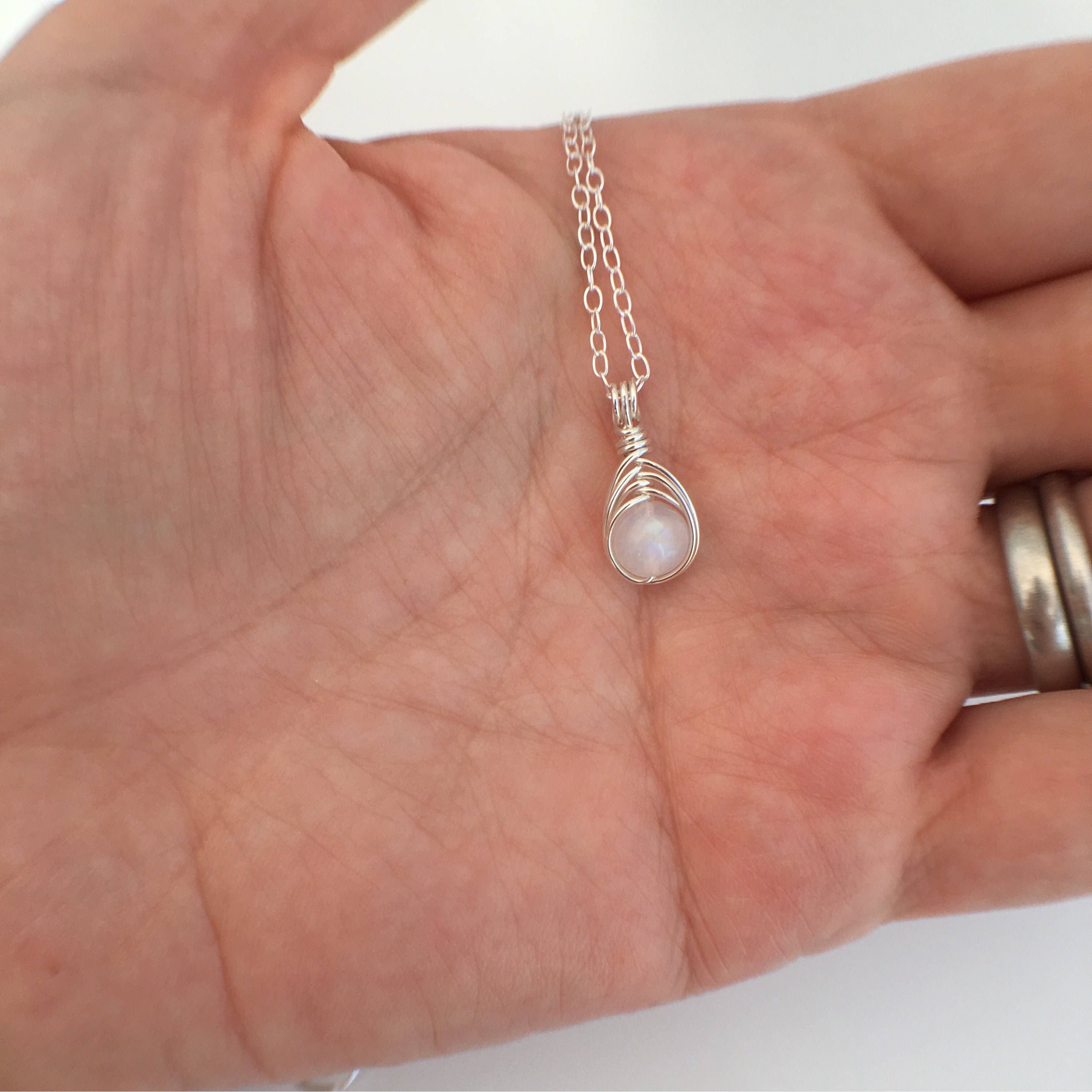 Moonstone necklace and earrings set birthday gift for her | Etsy