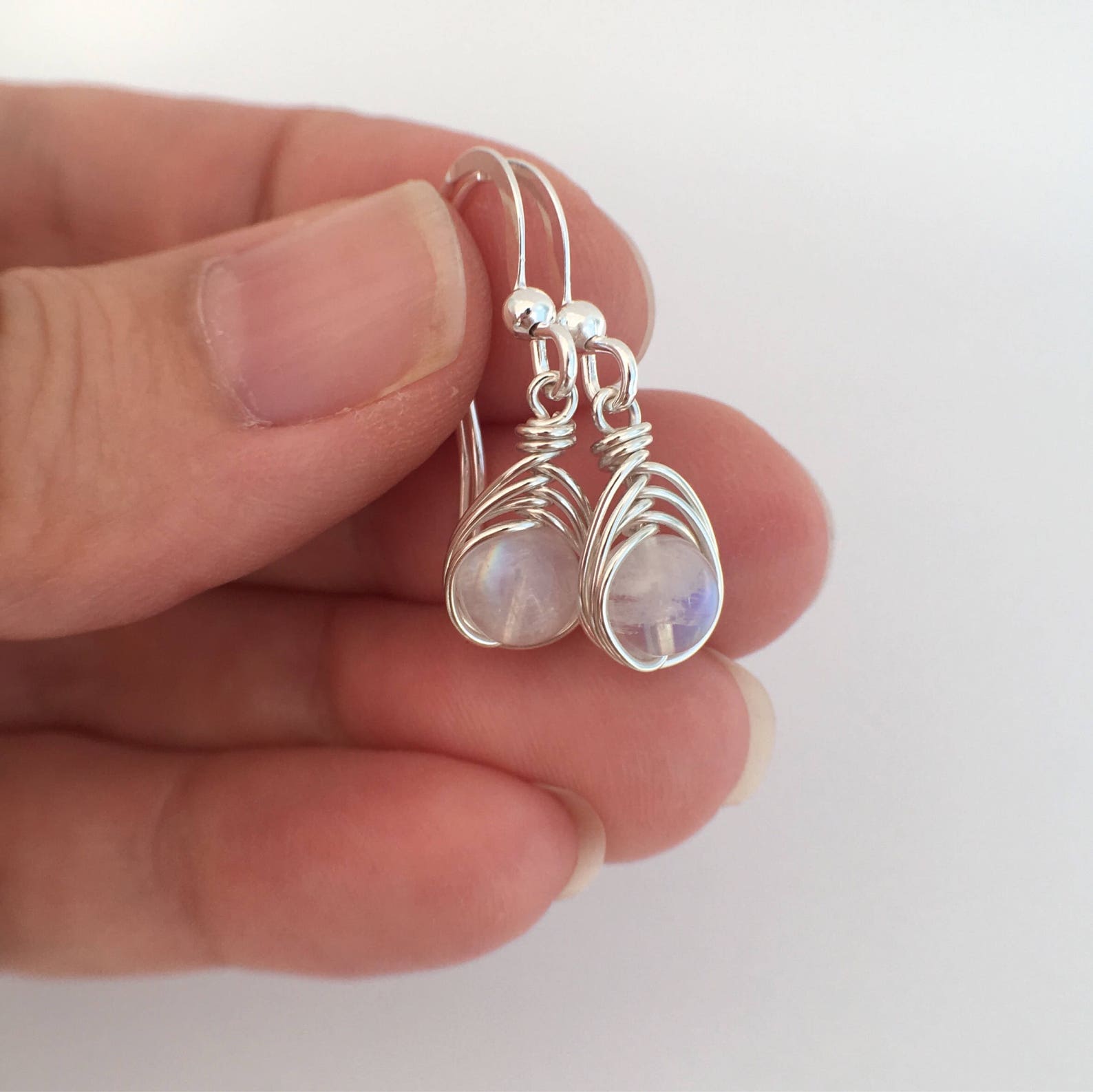 Moonstone necklace and earrings set birthday gift for her | Etsy