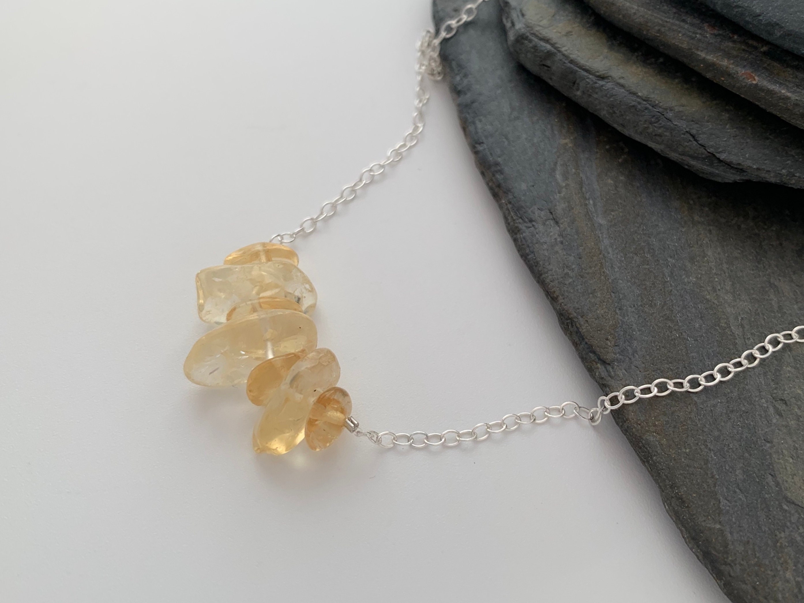 Citrine necklace unique genuine Citrine gemstone necklace. | Etsy