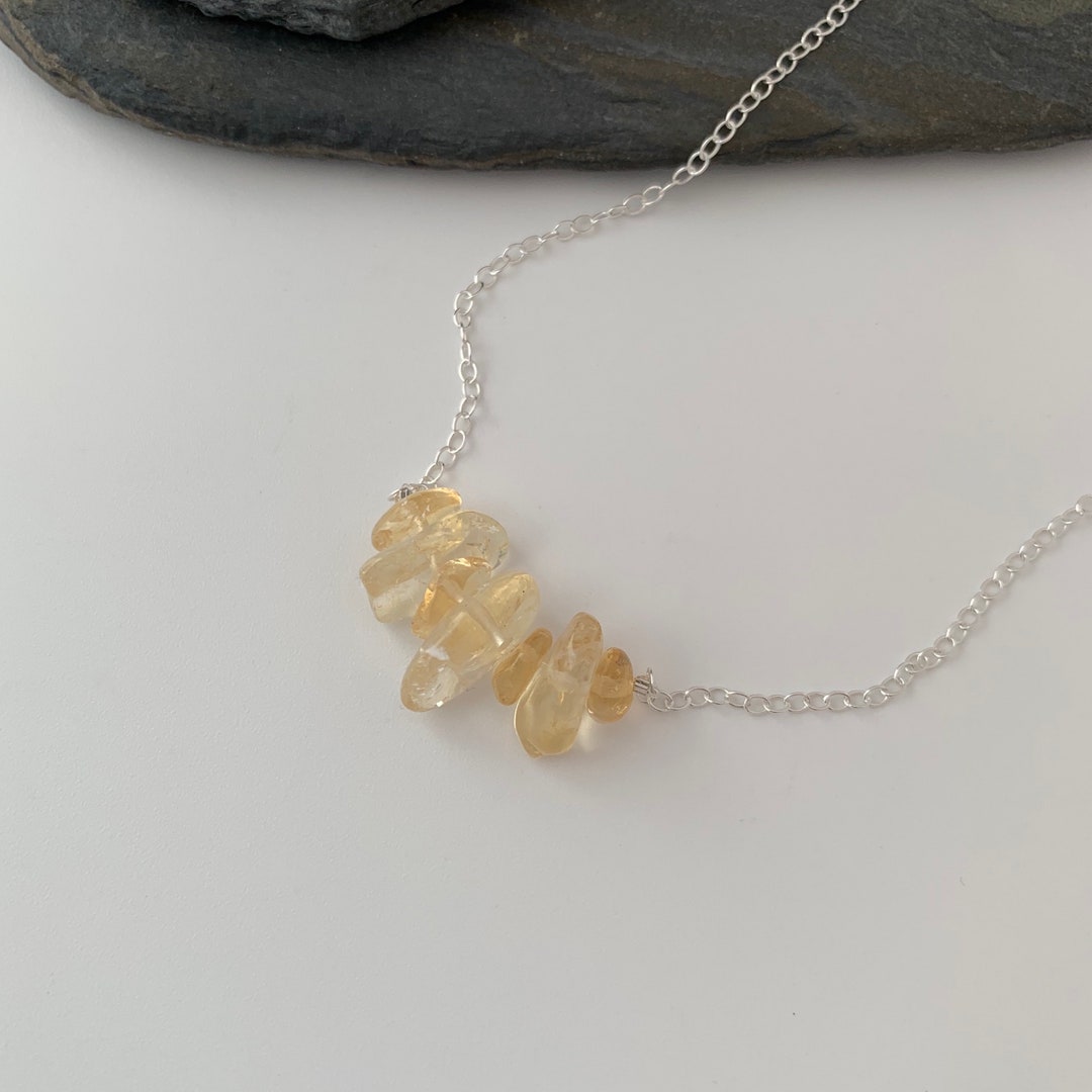 Citrine Necklace Unique Genuine Citrine Gemstone Necklace. - Etsy