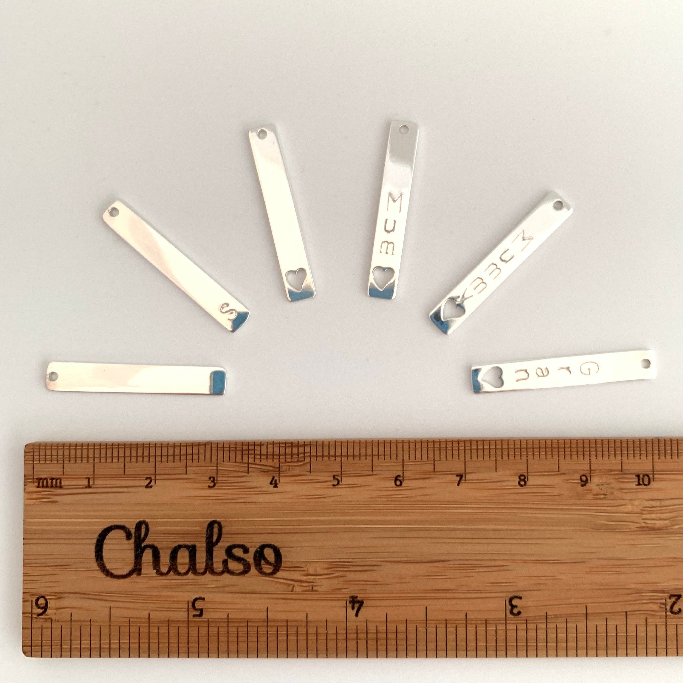 Sterling silver bar necklace personalised mum gift minimal | Etsy