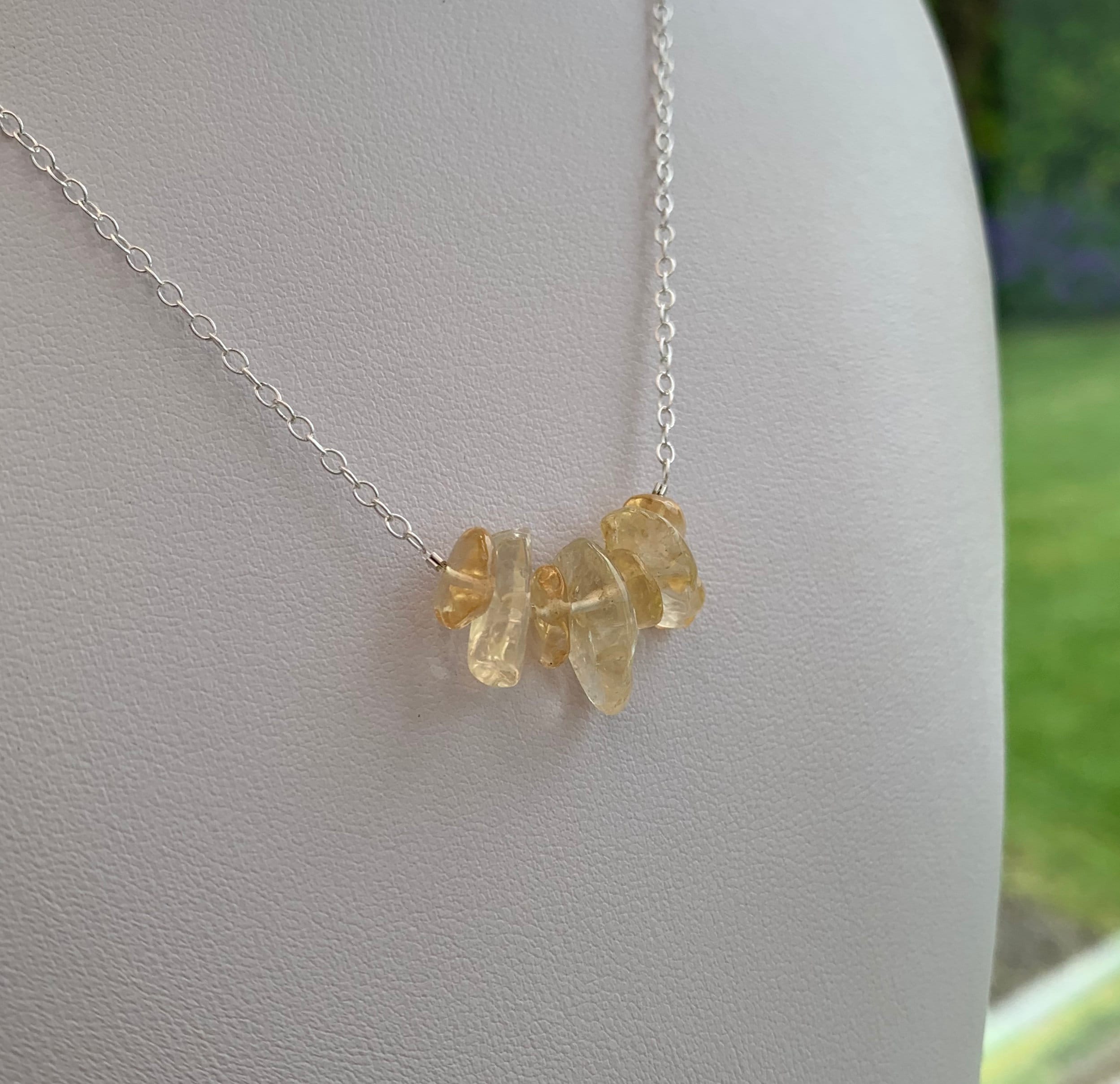 Citrine necklace unique genuine Citrine gemstone necklace. | Etsy