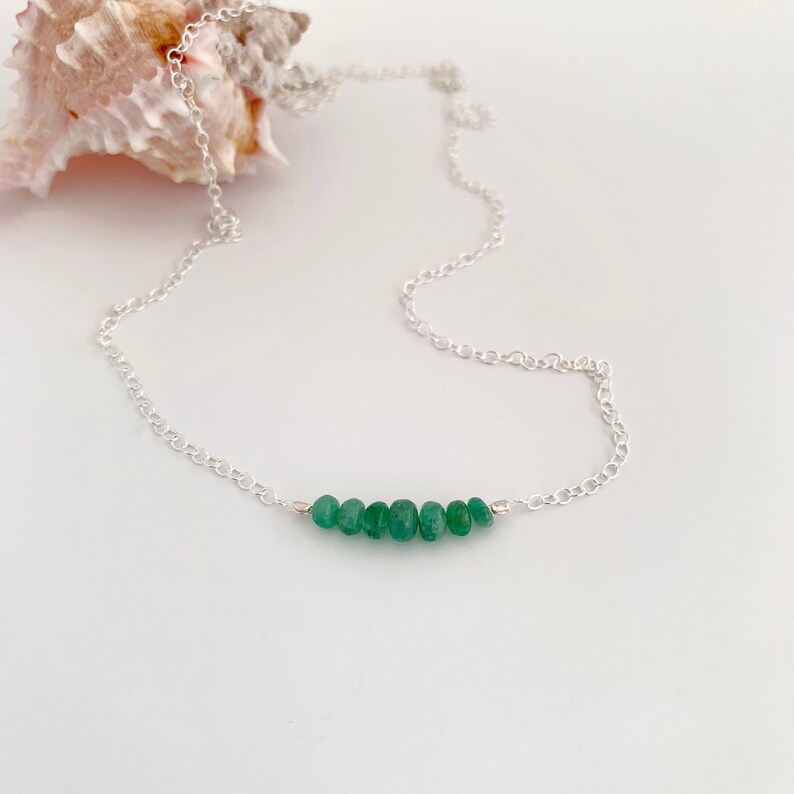 Emerald Necklace With Genuine Emeralds and Sterling Silver - Etsy