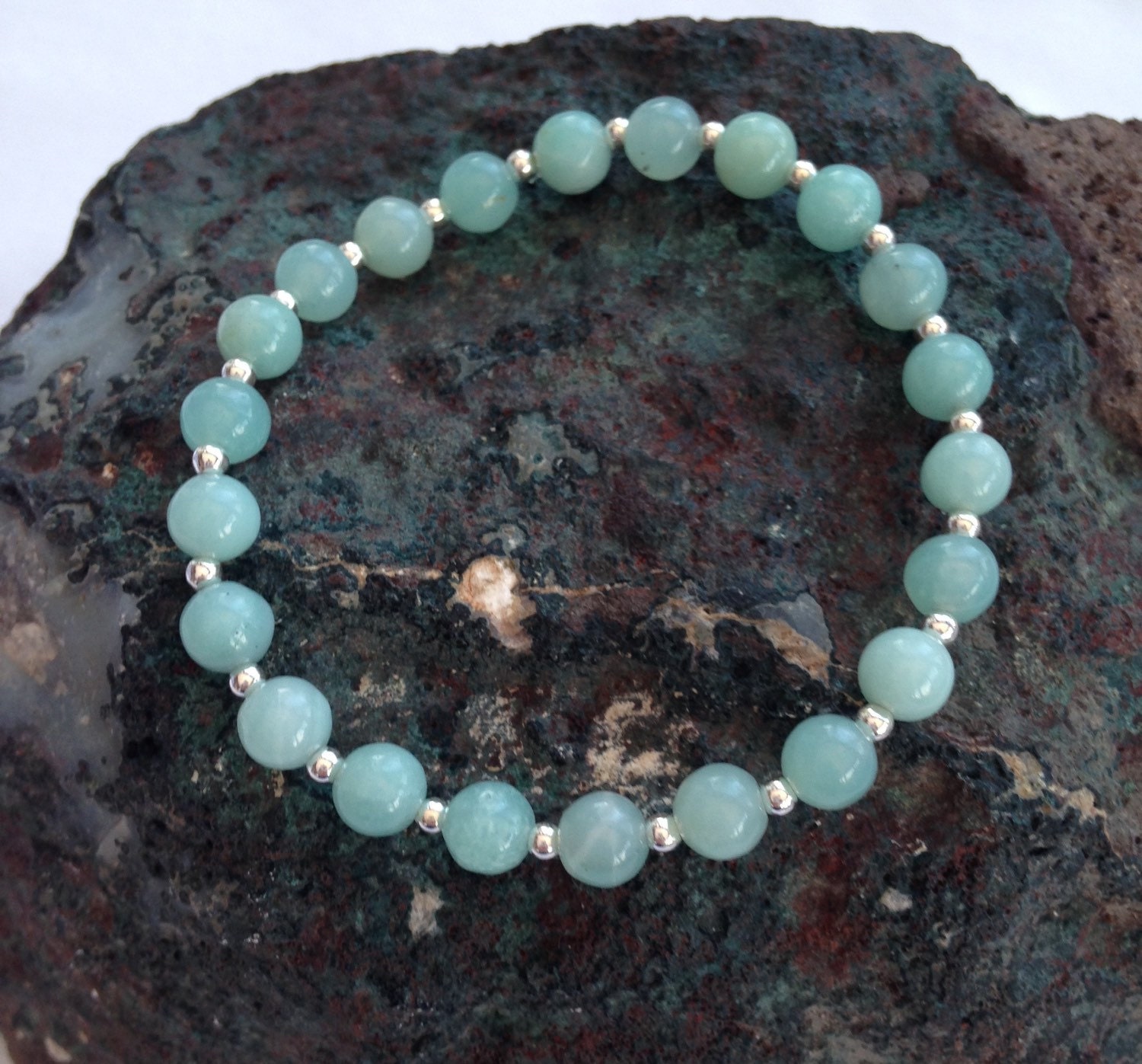Amazonite Bracelet With Sterling Silver, Turquoise Bracelet, Gift for ...