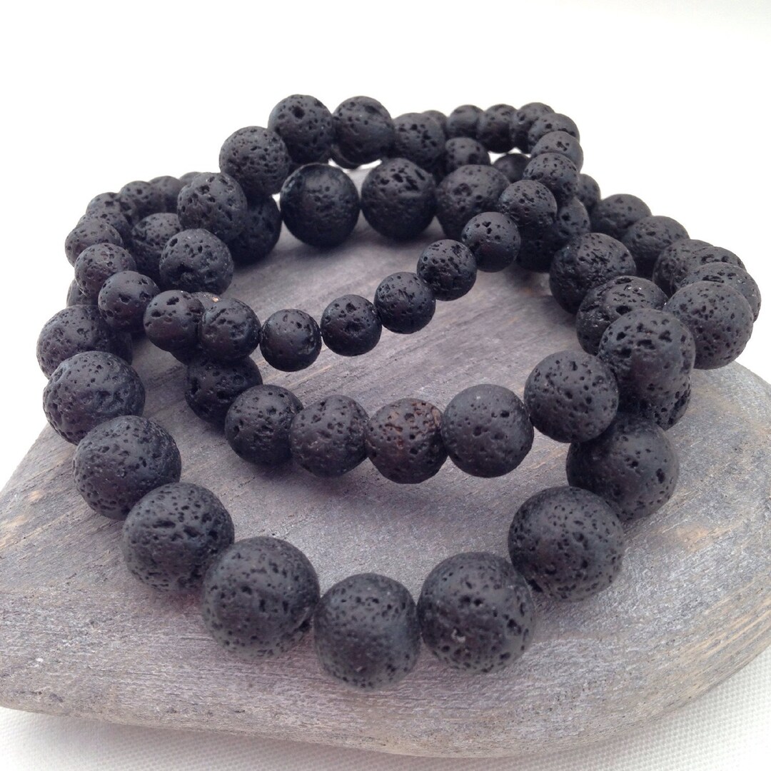 Lava Bracelets, Black Bracelet, Gift for Him, Gift for Her, Unisex ...