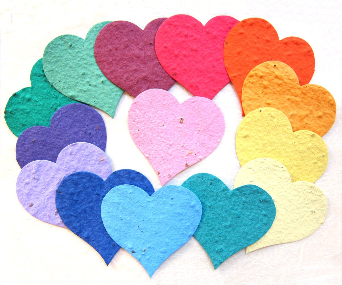 20 Plantable Paper Hearts Flower Seed Wedding Favor Place - Etsy