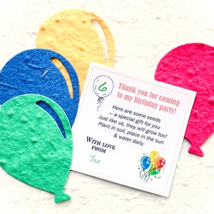 10+ Flower Seed Paper Balloons - Plantable Birthday Party Favors - Etsy