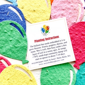 10+ Flower Seed Paper Balloons - Plantable Birthday Party Favors - Etsy