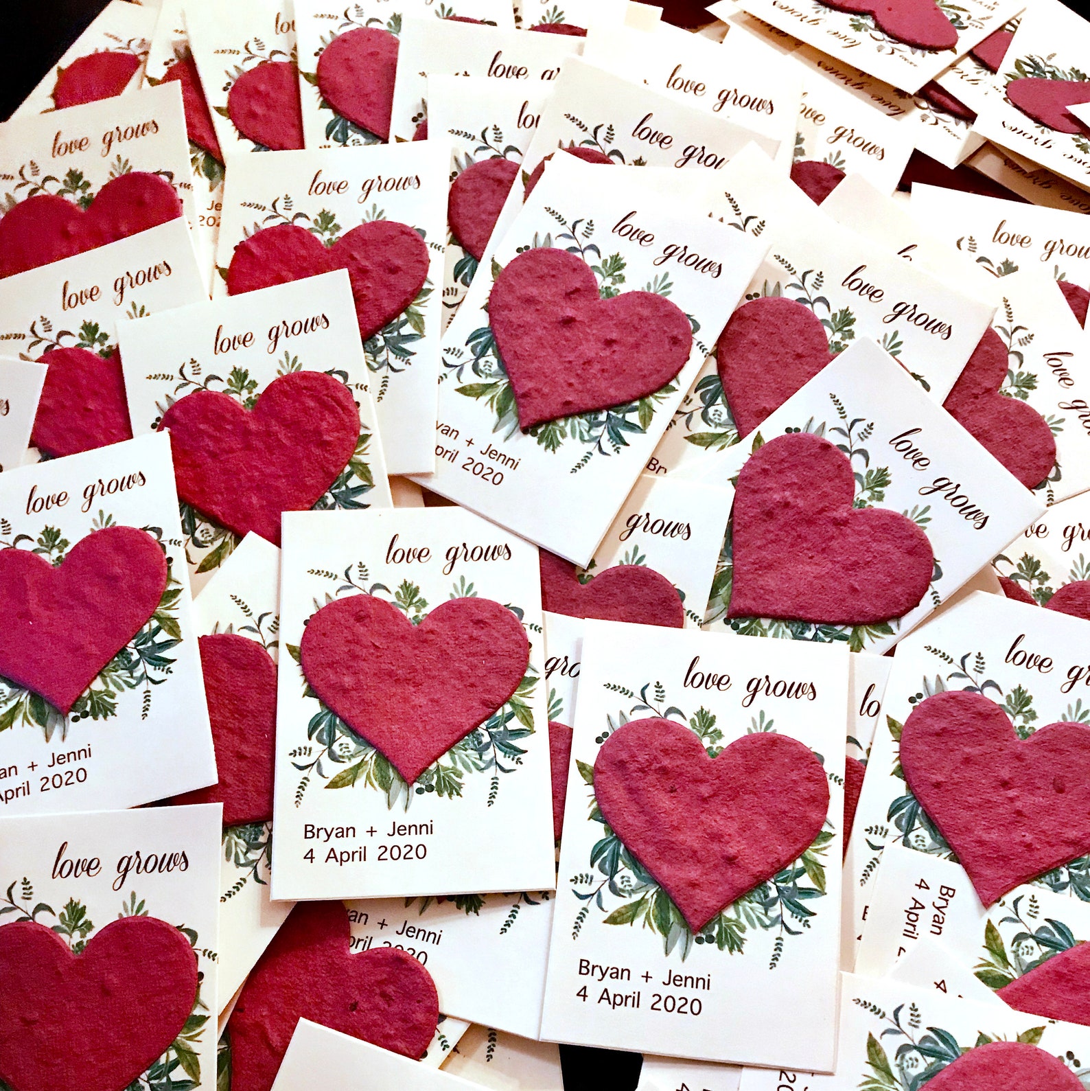 Seed Wedding Favors Personalized Love Grows Cards Flower Seed - Etsy