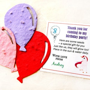 10+ Flower Seed Paper Balloons - Plantable Birthday Party Favors - Etsy