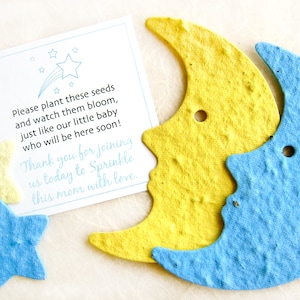 20+ LARGE Flower Seed Paper Moons - Over the Moon Baby Shower Favors ...