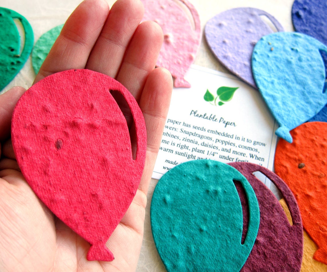 10 Flower Seed Paper Balloons Plantable Birthday Party - Etsy