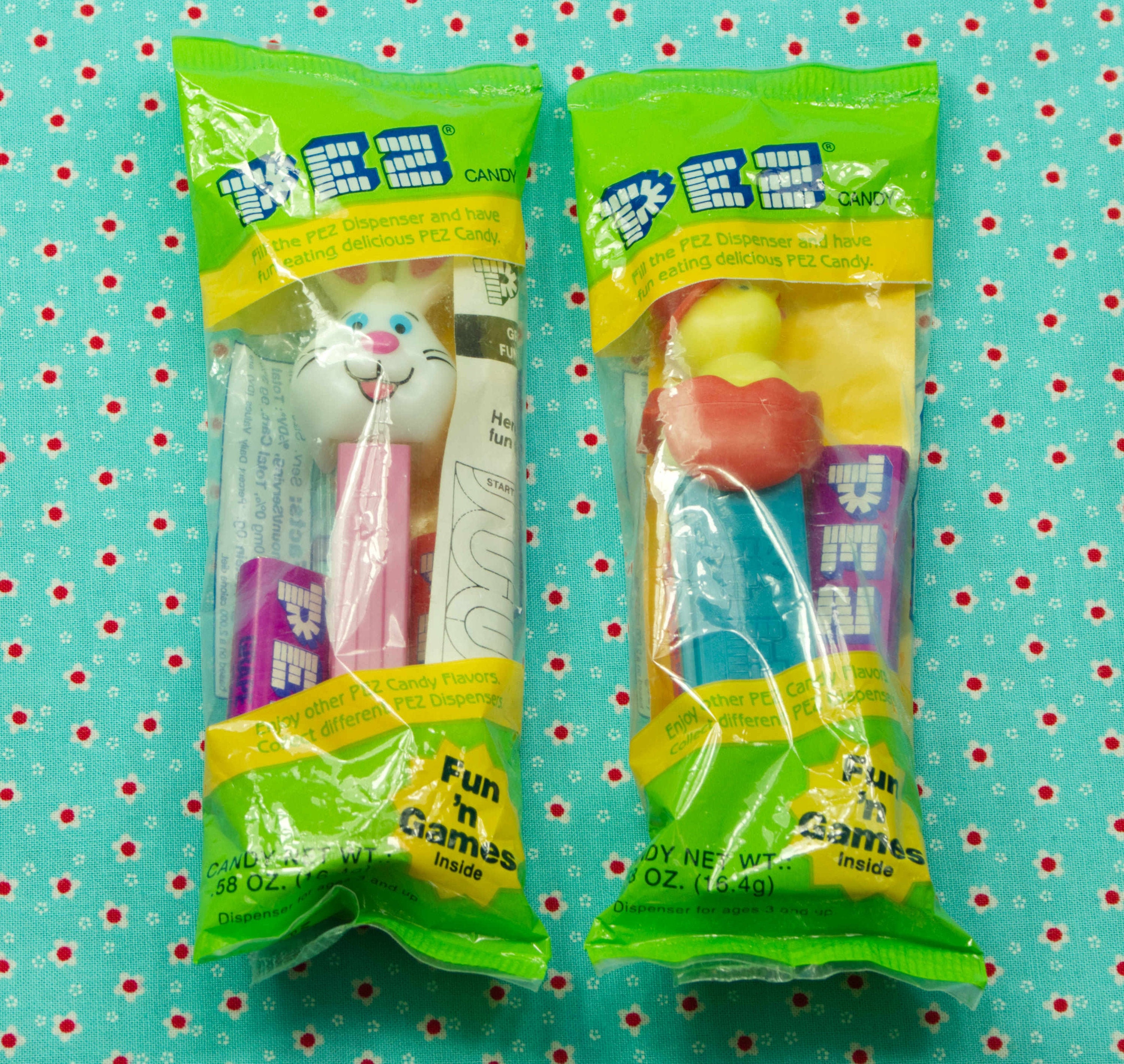 Two 1999 Collectable Easter PEZ Fun 'N Games Bunny and Chick in ...