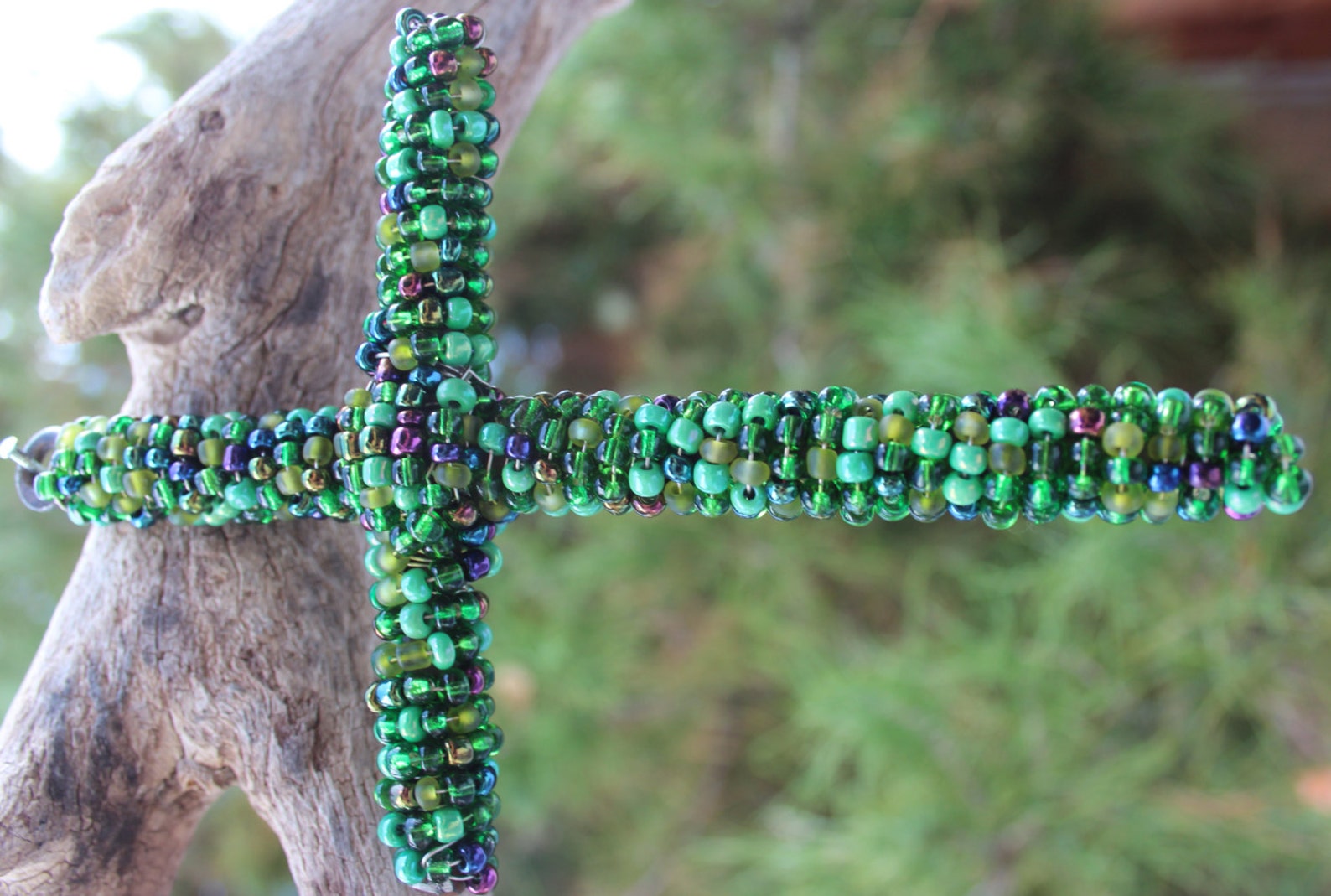 6 Inch Beaded Cross Wire Wrapped - Etsy