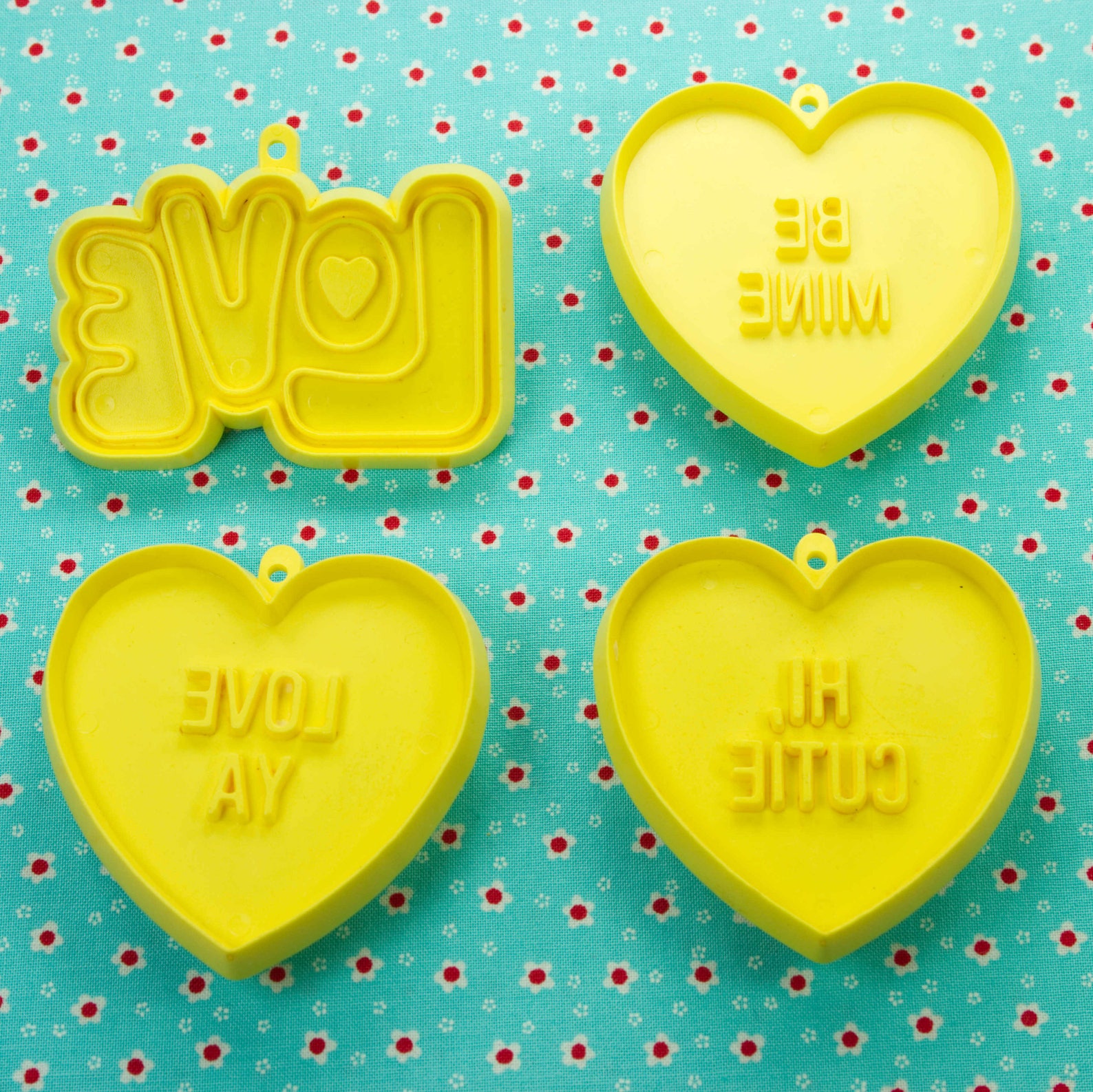 1980 Hallmark Yellow 4 Pc. Plastic Valentine Cookie Cutter Set - Etsy