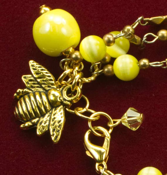 Yellow Bead Multi Chain Bee Bracelet | Etsy