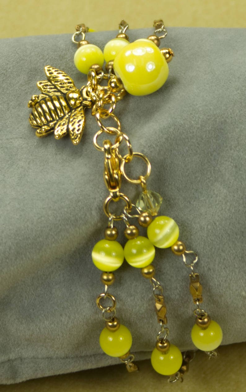 Yellow Bead Multi Chain Bee Bracelet - Etsy
