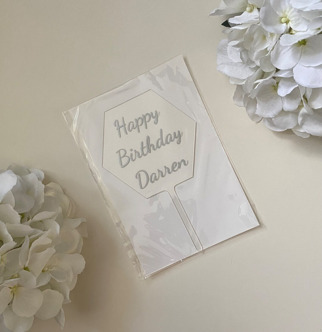 Acrylic Hexagon Cake Topper Personalised Cake Topper - Etsy
