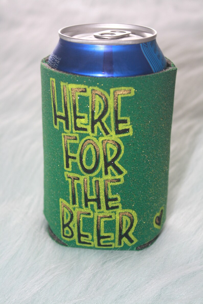 Here for the Beer St. Paddy's Beer Hugger With Zebra Print - Etsy
