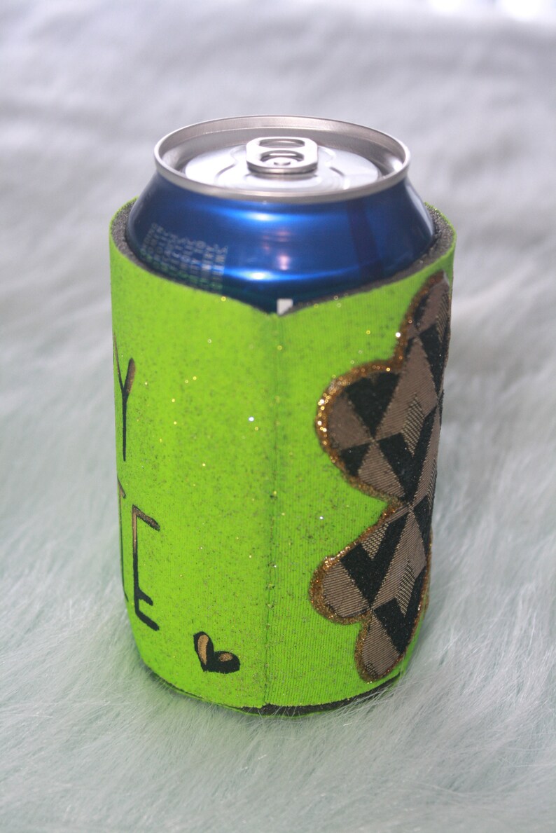 Classy Lassie Neon Green Can Hugger With Gold and Black - Etsy