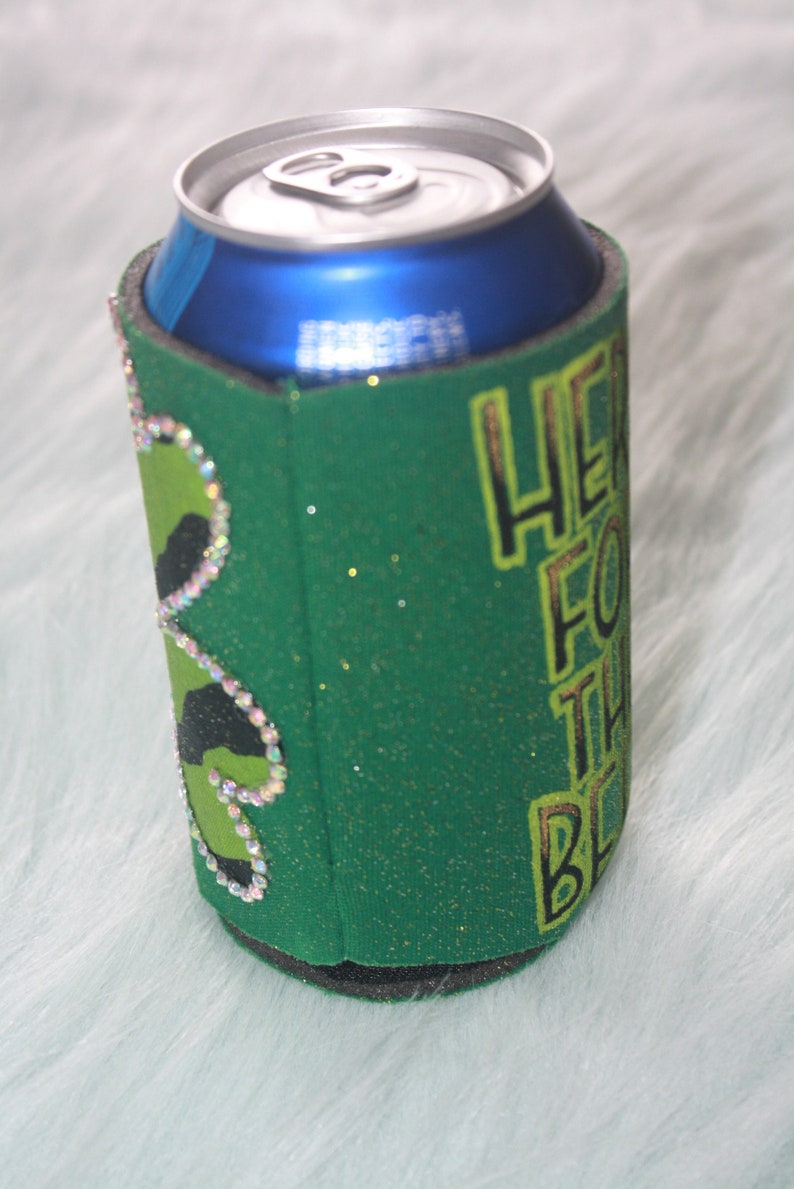 Here for the Beer St. Paddy's Beer Hugger With Zebra Print - Etsy