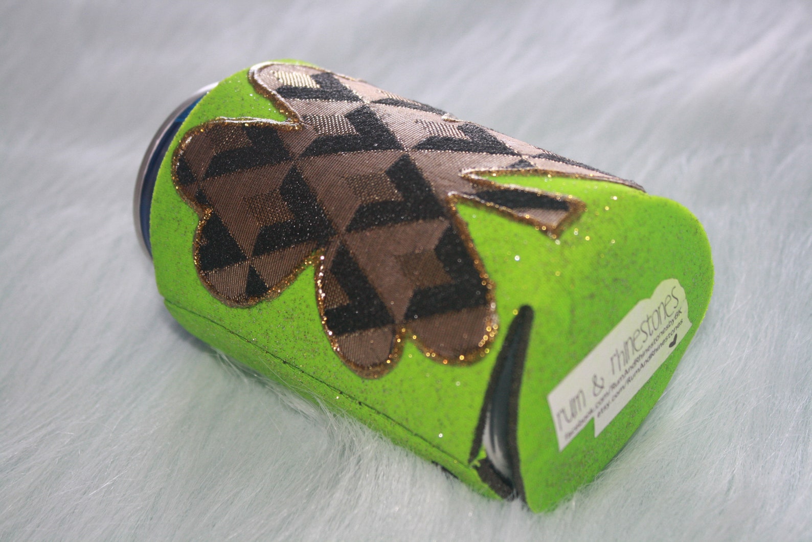 Classy Lassie Neon Green Can Hugger With Gold and Black - Etsy
