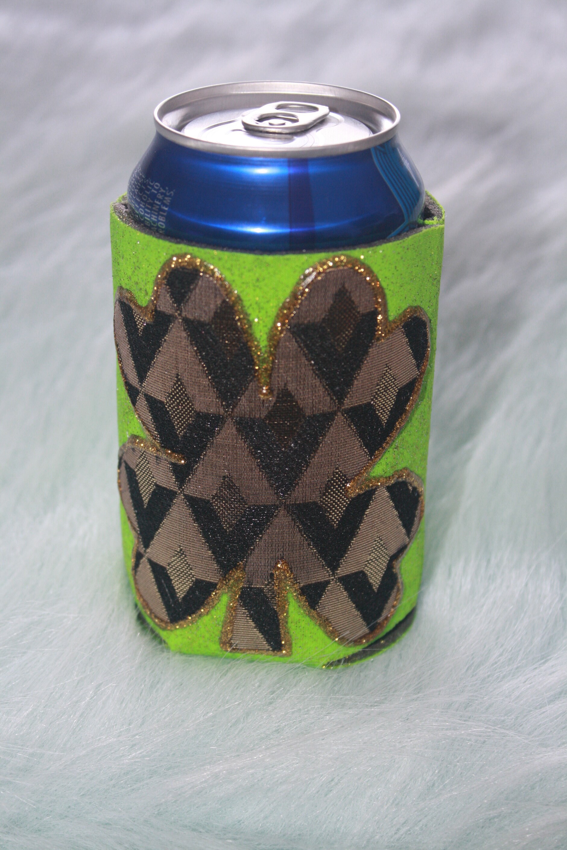 Drinks Well With Others Neon Green Can Hugger With Gold and Black ...