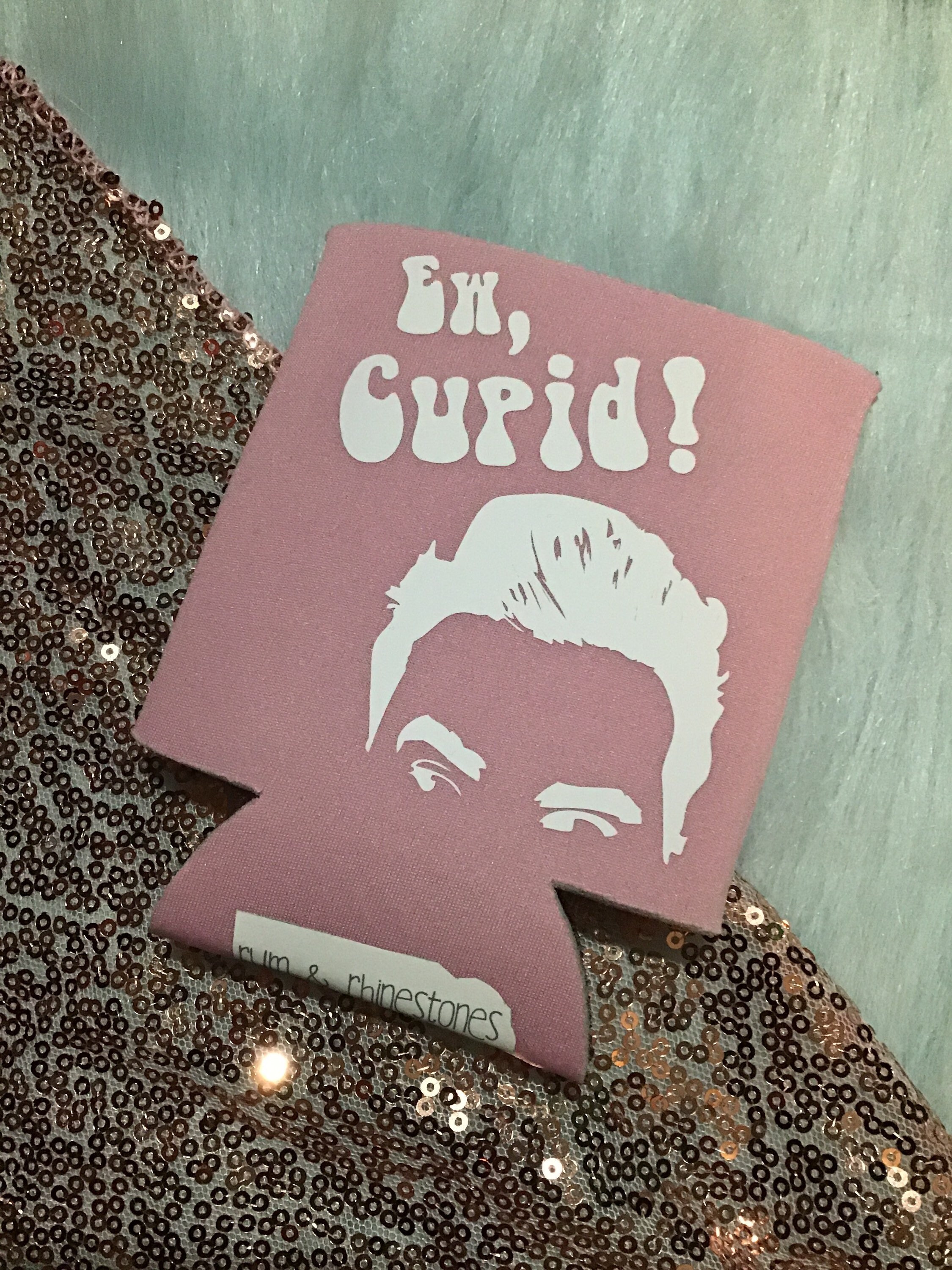 EW CUPID Beer Hugger // Funny Valentines Can Cover Gift - Etsy