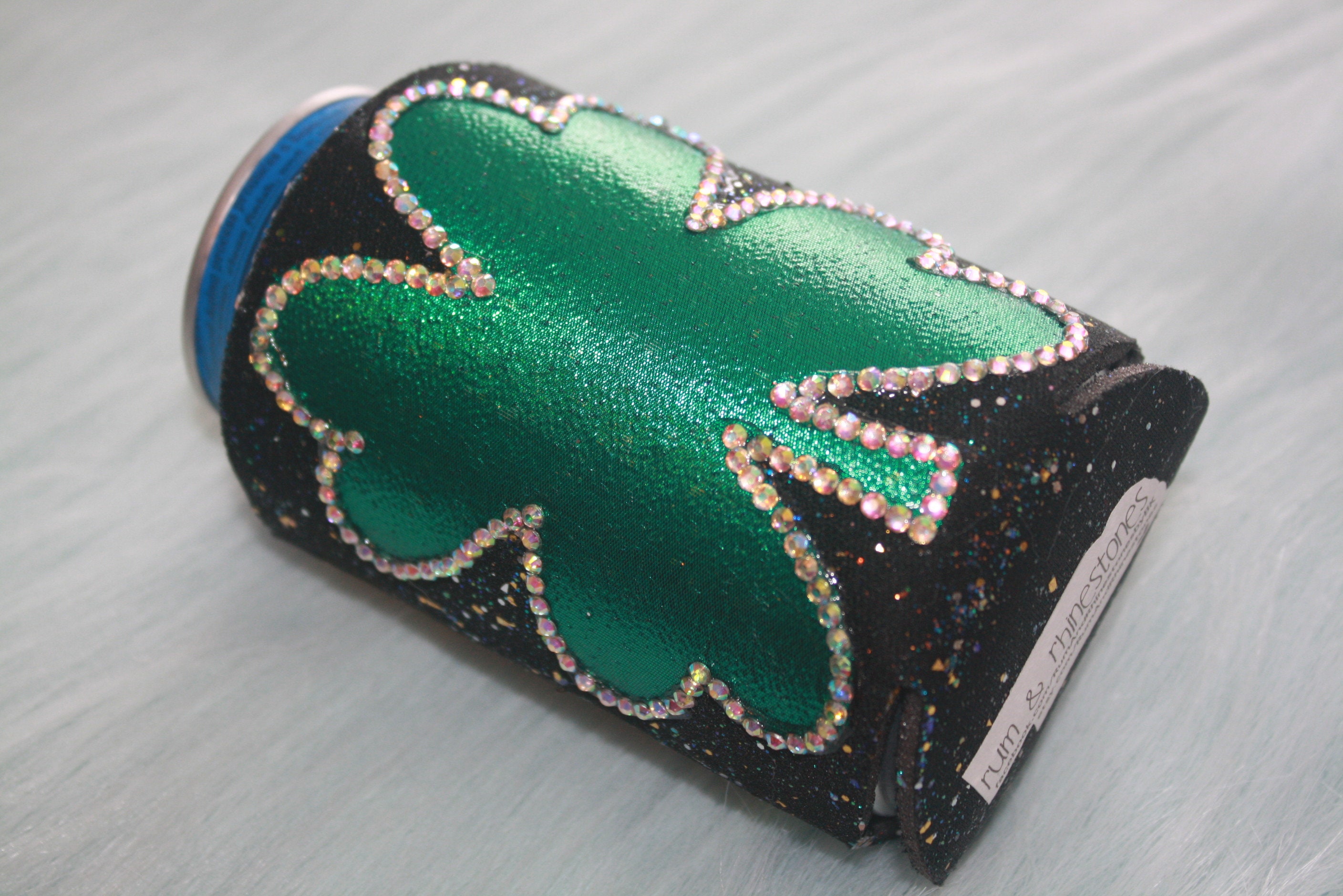 Let's Day Drink Glitter Can Hugger With Shiny Shamrock and Bling - Etsy