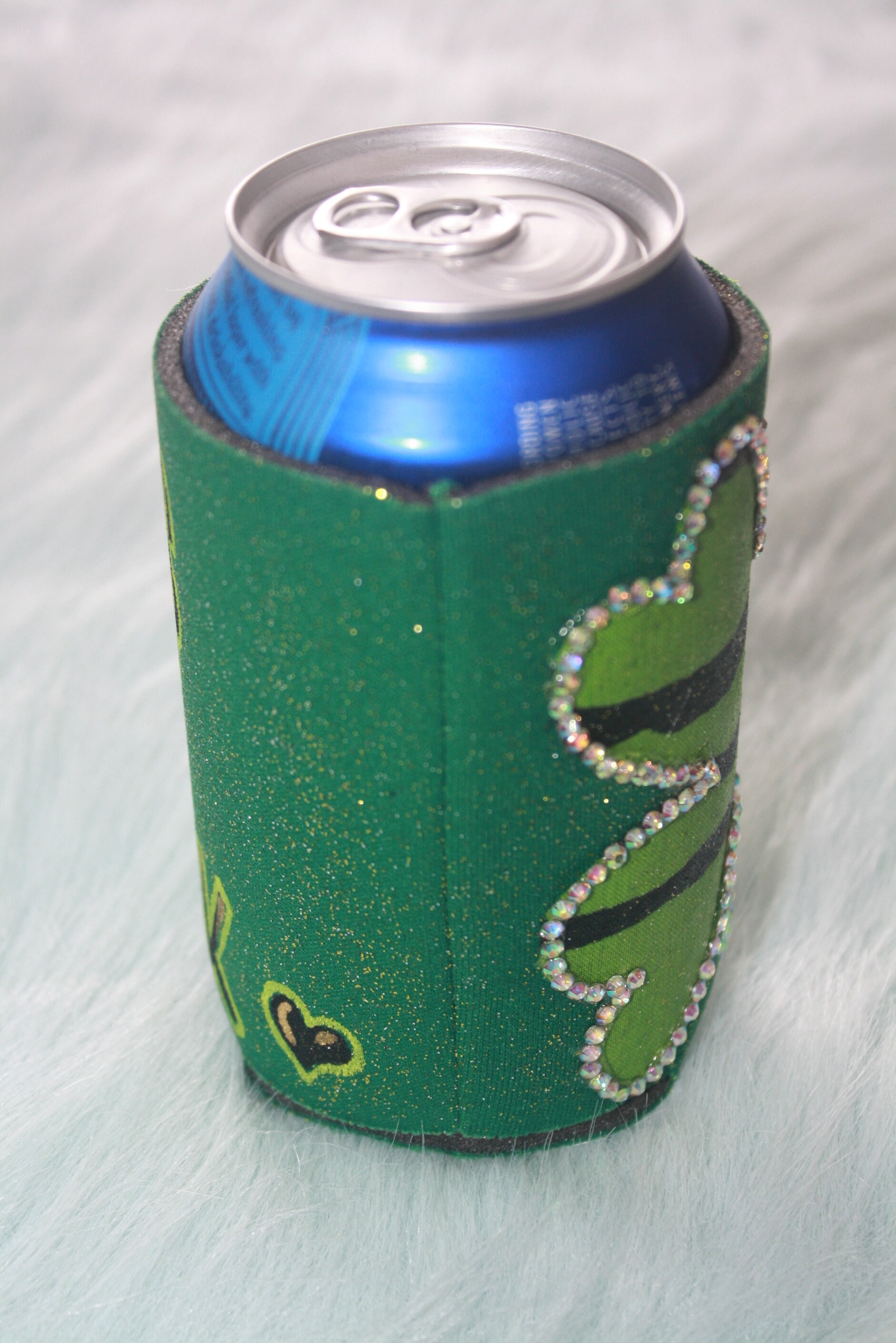 Let's Day Drink Green Glitter Beer Hugger With Zebra Print - Etsy