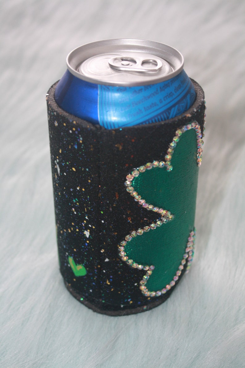 Let's Day Drink Glitter Can Hugger With Shiny Shamrock and Bling - Etsy