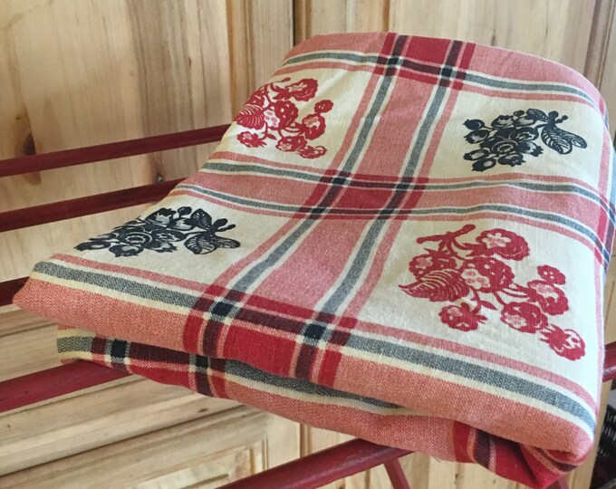 Vintage Plaid Rectangular Tablecloth With Blueberries and - Etsy