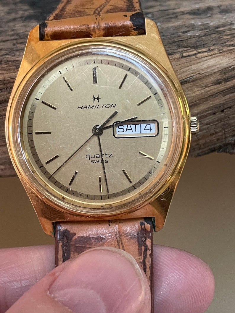 1980s Hamilton Swiss Quartz Bezel Base Metal Stainless - Etsy