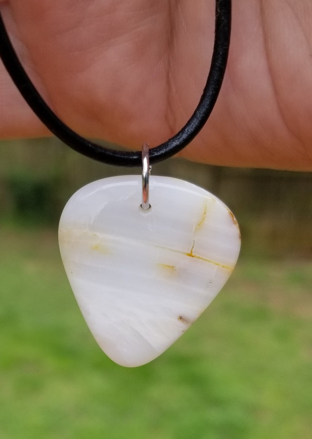 Petrified Wood Fossil Guitar Pick Necklace - P1130 - Etsy