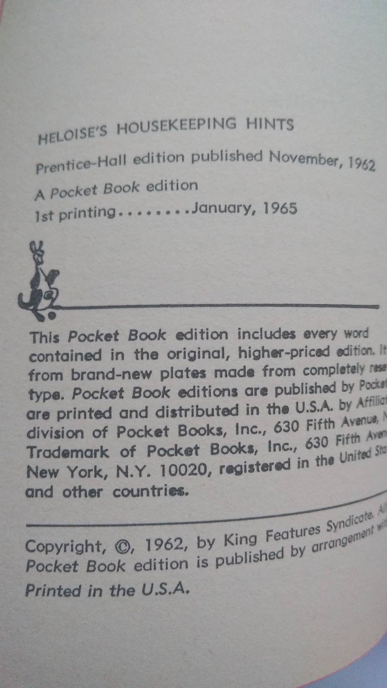 Vintage 1965 Heloise's Housekeeping Hints - Etsy
