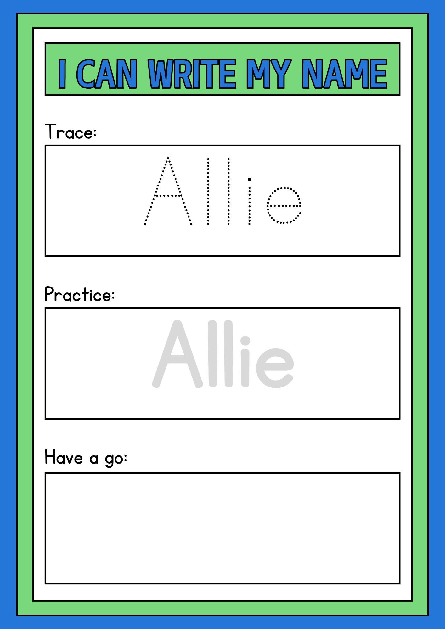 I Can Write My Name Editable Sheet - Etsy