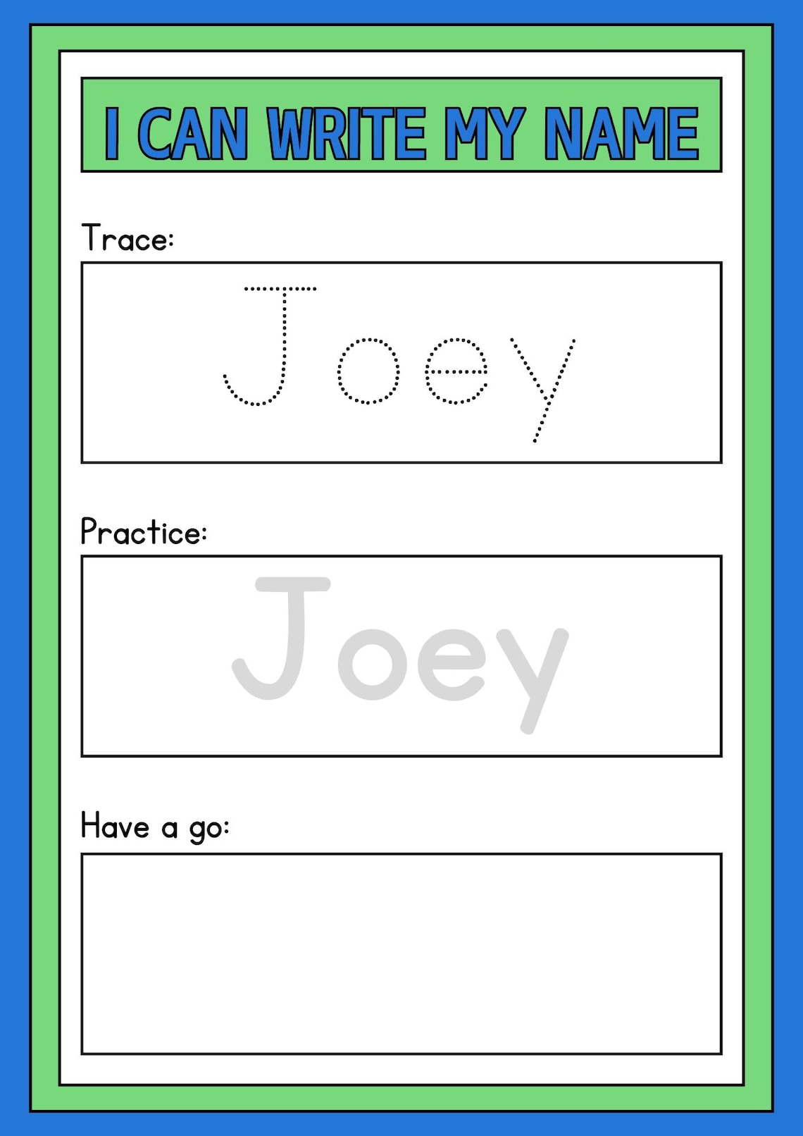 I Can Write My Name Editable Sheet - Etsy