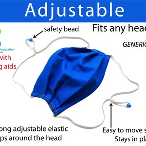 One Size Fits All Face Mask, for Men and Women, Elastic Around Head ...