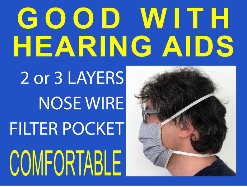 The Hearing Aids Face Mask Stay on mask Adjustable Elastic | Etsy