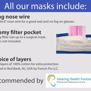 Best Mask for Hearing Aids, Over the Head, One Size Fits All, Made in ...
