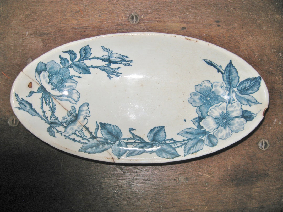 Antique Stapled Repaired Ceramic MC Serving Dish Ravier - Etsy