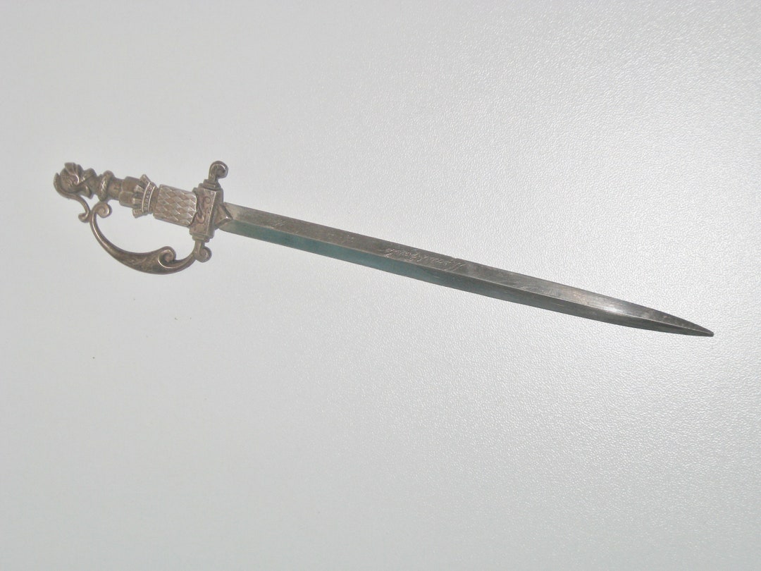 Letter Opener Sword Form With Monaco Coat of Arms Signed - Etsy
