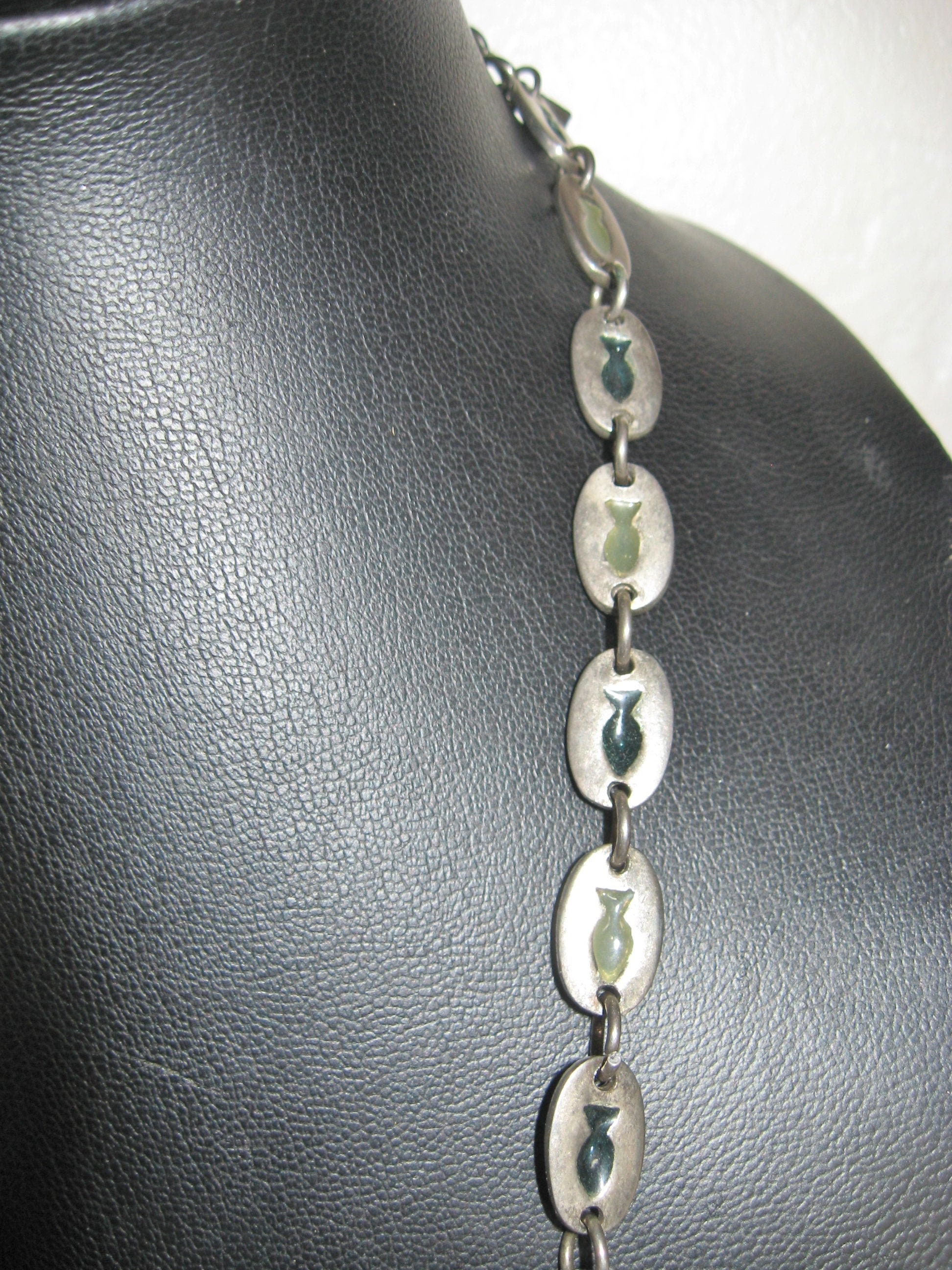 Necklace by Marc Labat Silver Toned Metal With Encrusted Fish - Etsy