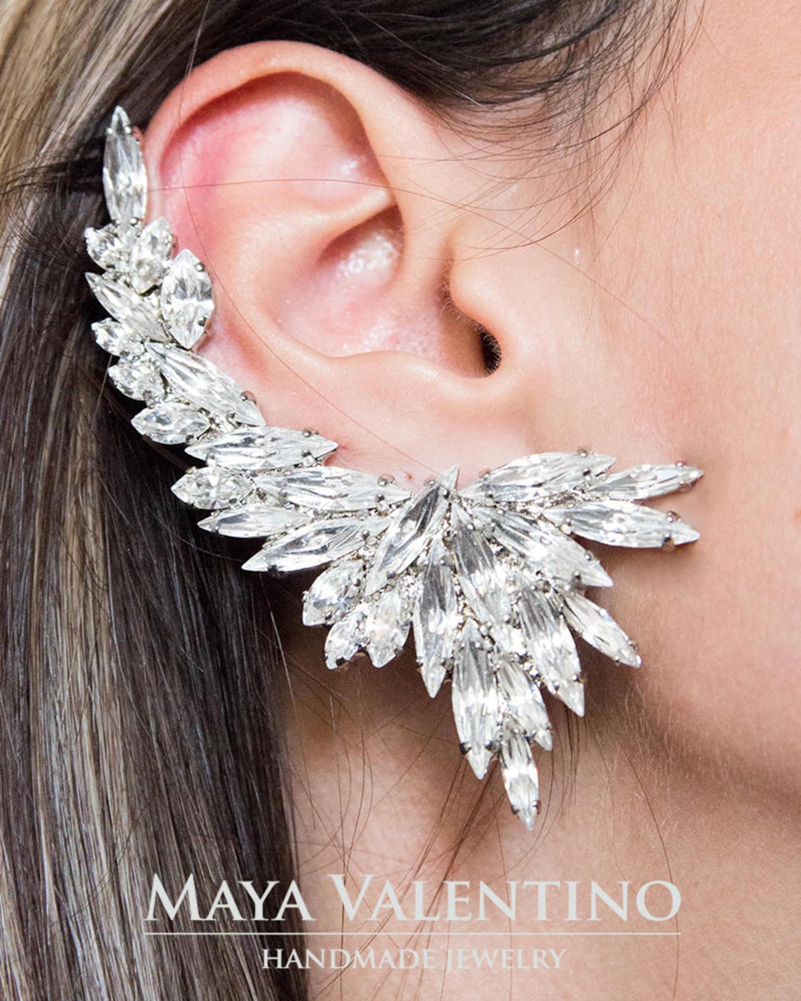Large Statement Ear Cuff Climber Wedding Bridal Bridesmaid - Etsy
