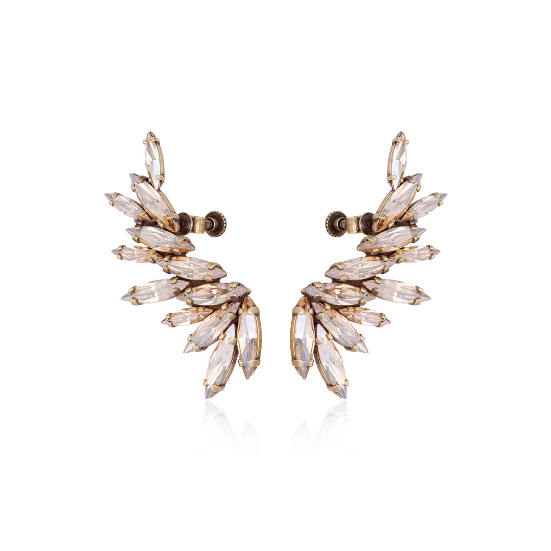 Topaz Earrings, Ear Cuff, Ear Cuffs, Ear Warp, Ear Crawler, Ear Cuff No ...