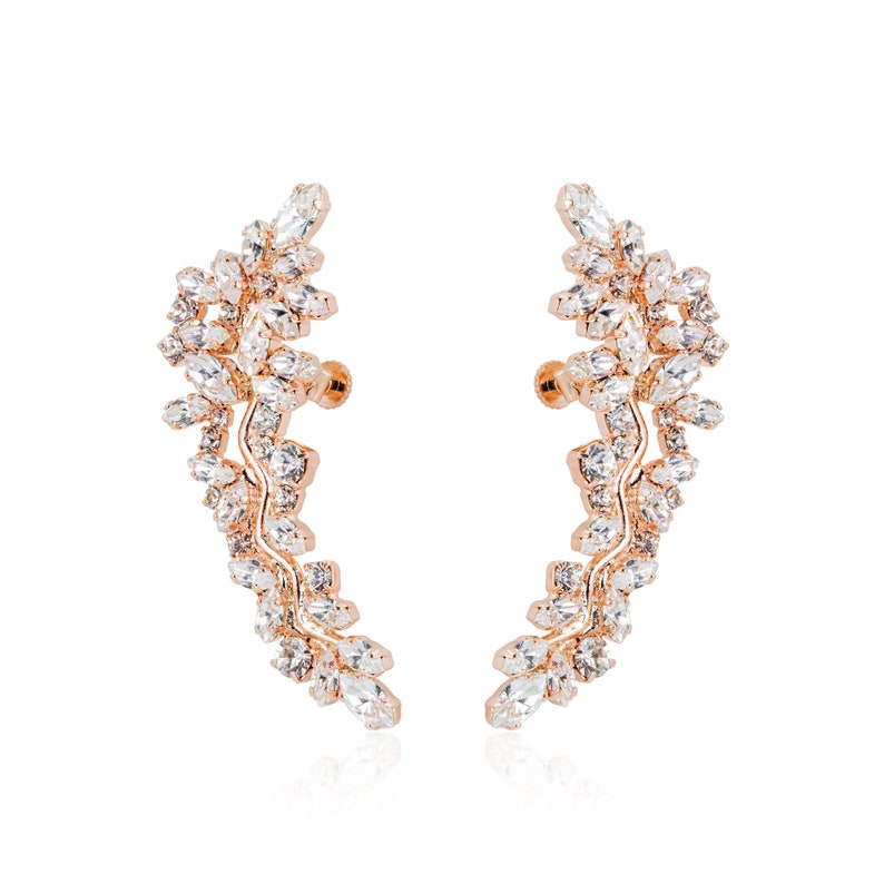 Bridal Ear Cuff Earrings Ear Climber Climbing Earrings - Etsy