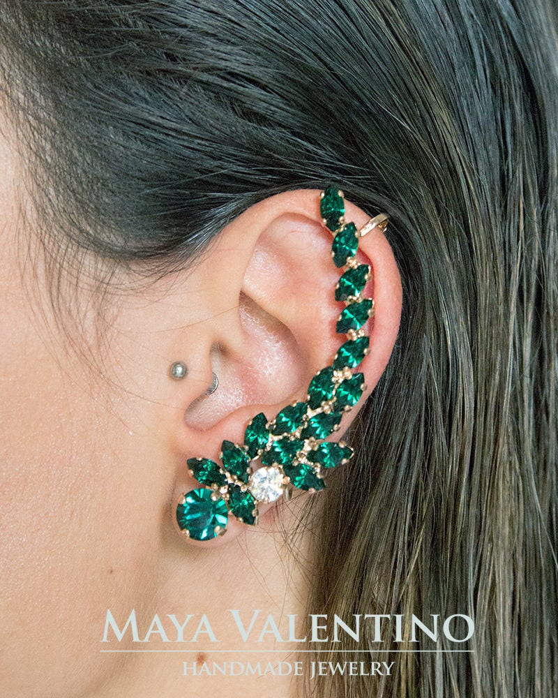 Ruby Red Ear Cuff Climbing Earrings Bridal Ear Cuff Red - Etsy Israel