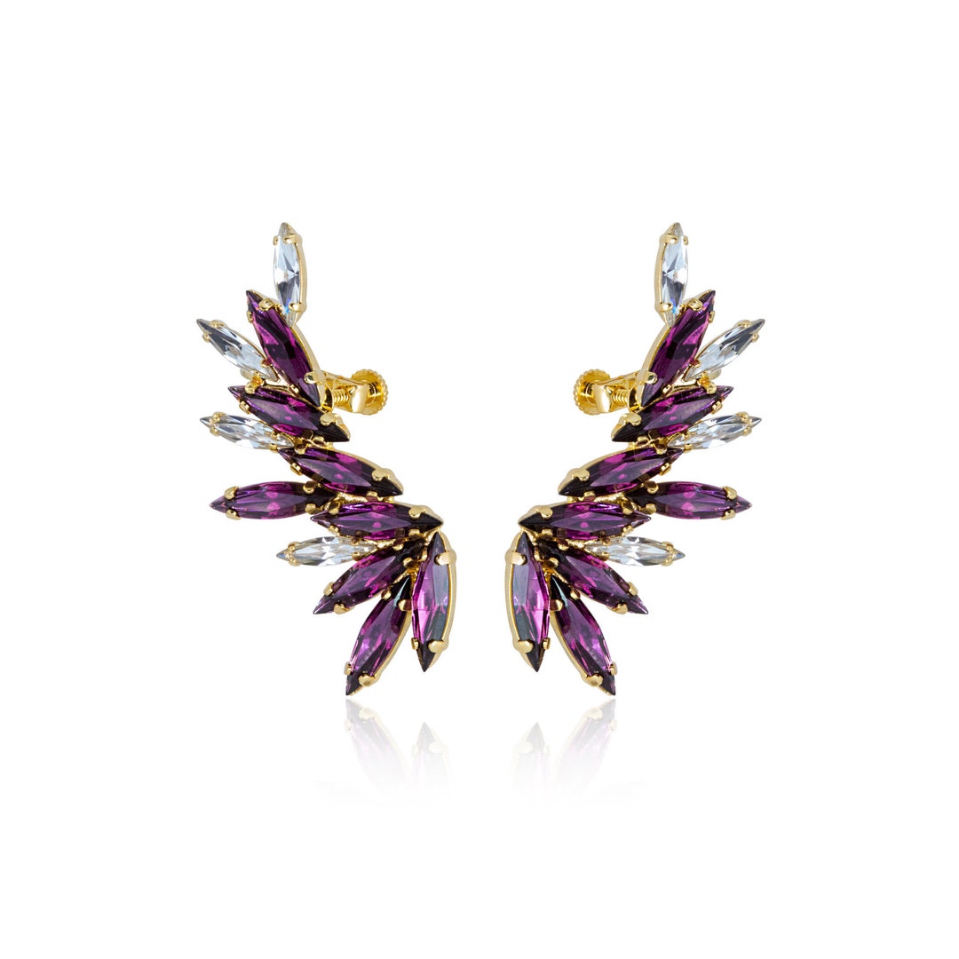 Amethyst Earrings, Purple Earrings, Amethyst Jewelry, Ear Cuff, Ear ...