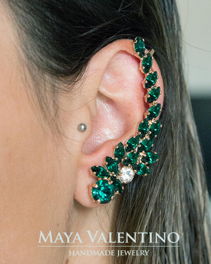 Ruby Red Ear Cuff Climbing Earrings Bridal Ear Cuff Red - Etsy Israel
