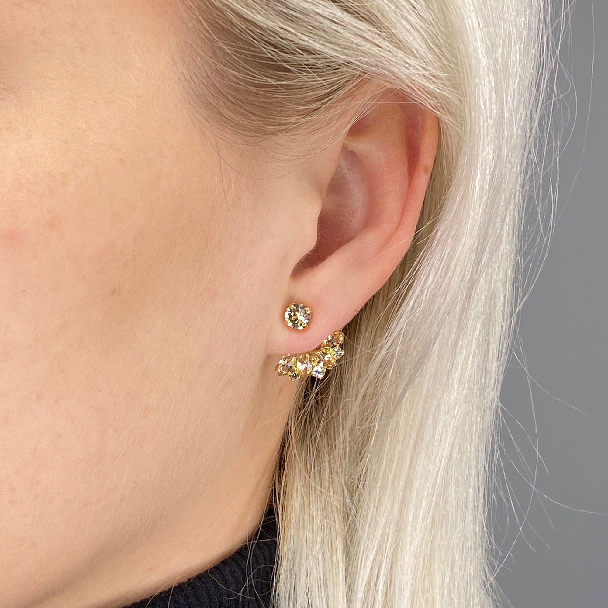 Blush Earrings Ear Jacket Earrings Ear Climber Gold Ear - Etsy UK